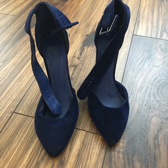 Shoes | Blue Velvet Heels | Poshmark